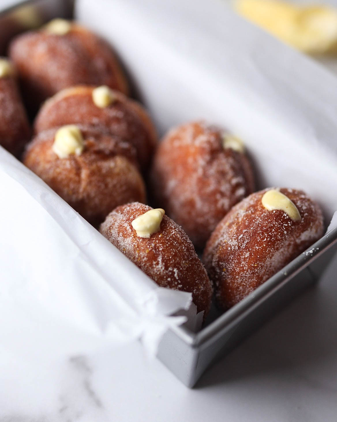 Milk Bread Doughnuts with Yuzu Cream - Pastry and Prose
